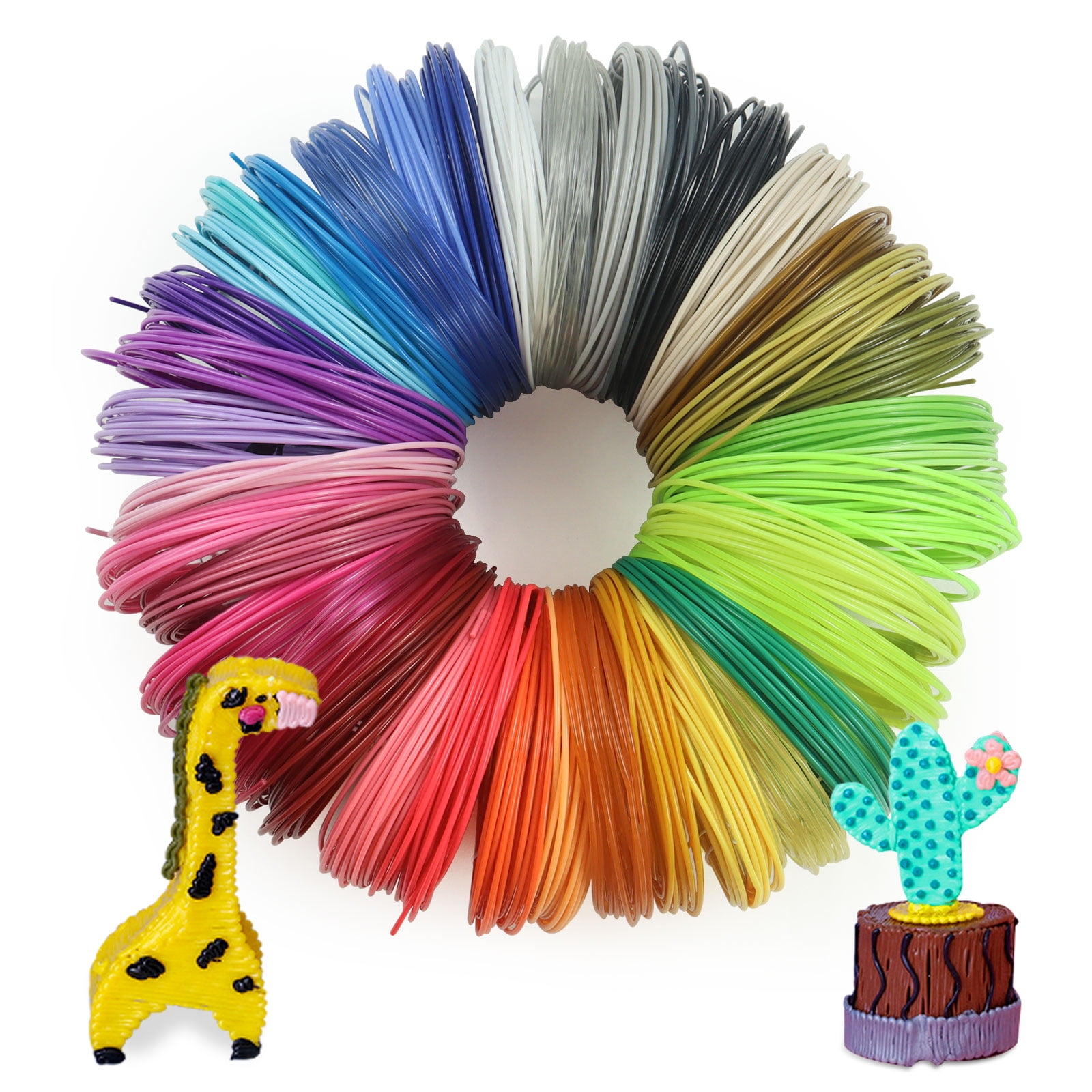 40 Colors PLA Filament 1.75mm, Each Color 16.4 Feet, Total 656.1 Feet ...