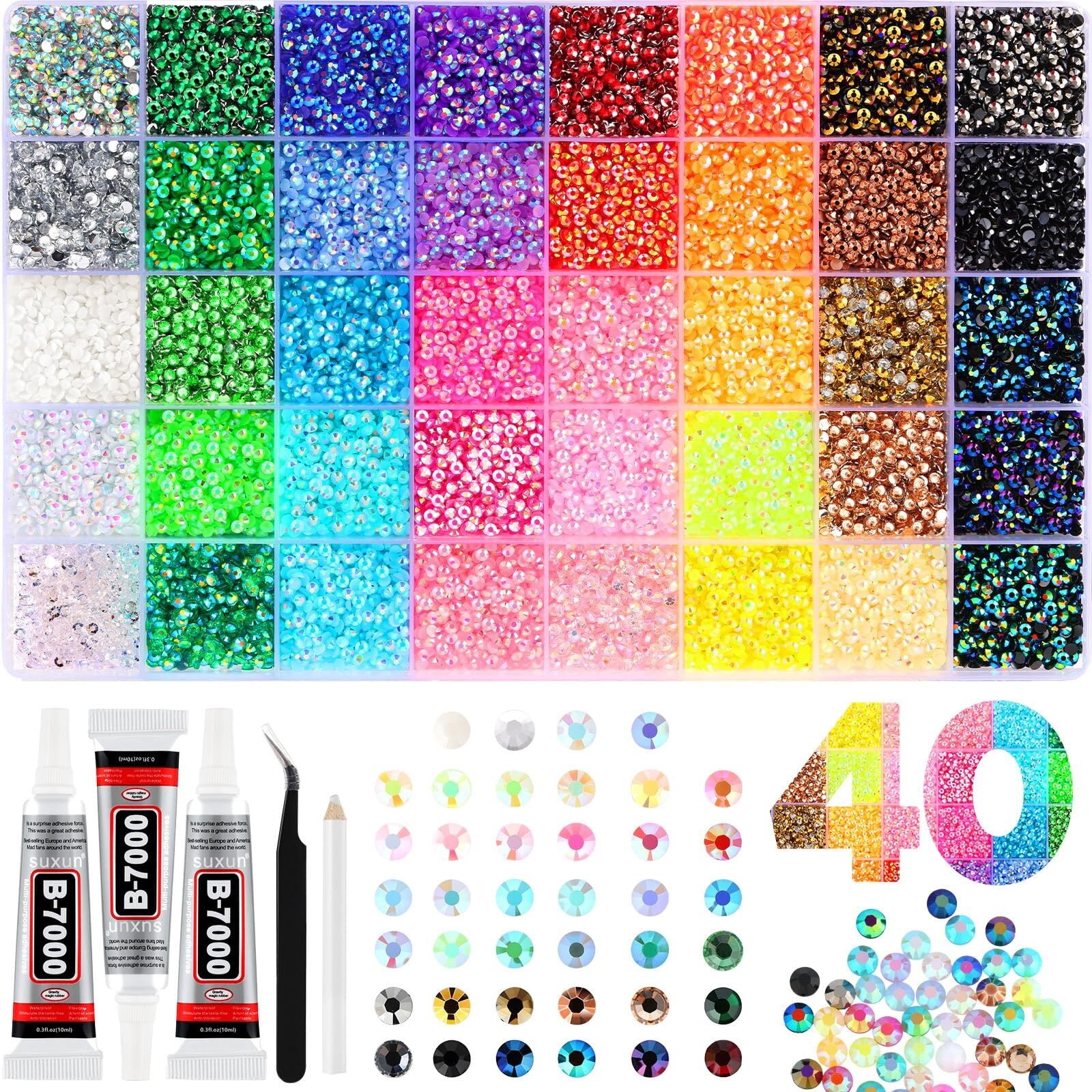 40 Colors Resin Jelly Rhinestones for Bedazzling, 3mm 32000 Pcs ...