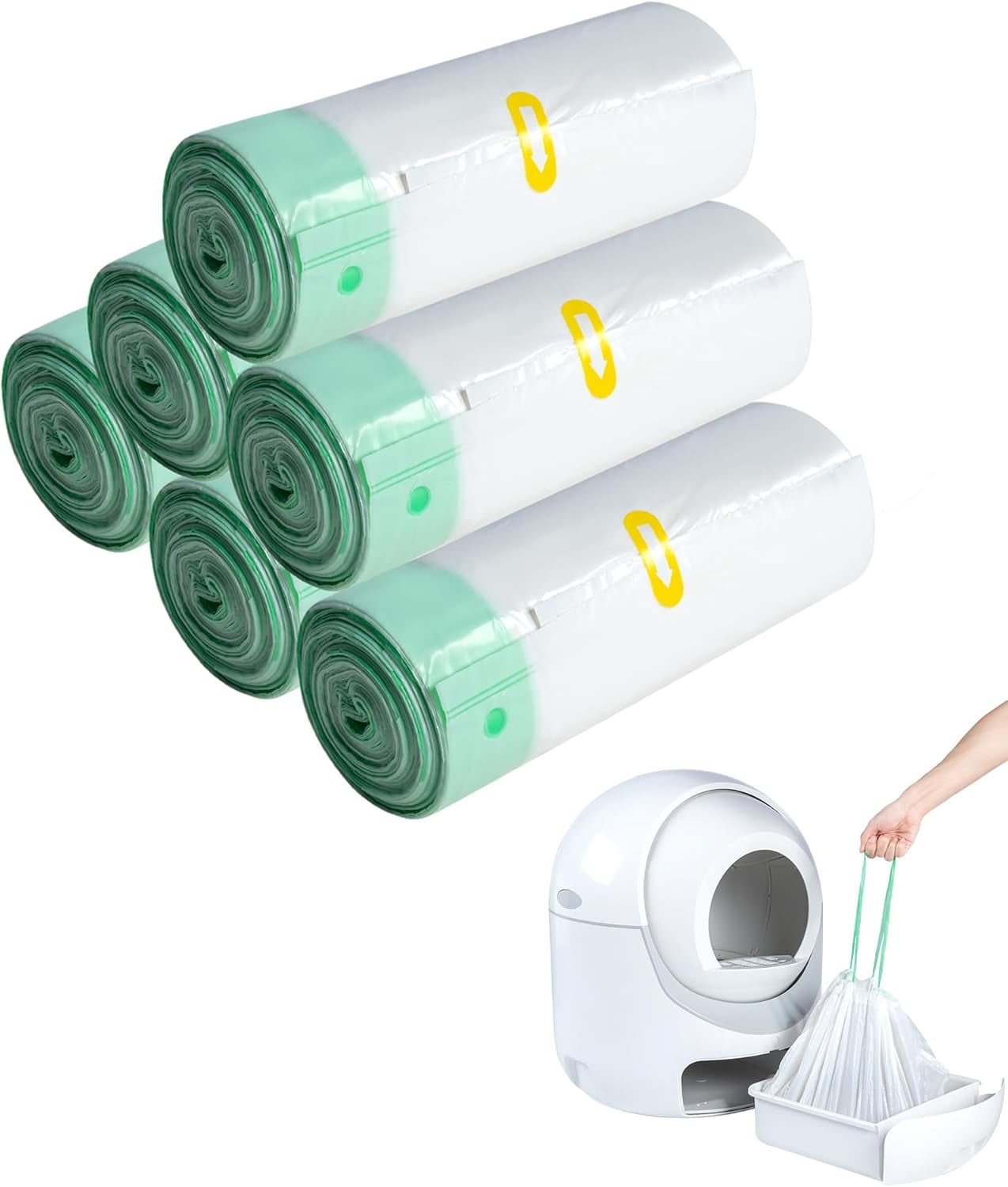 40 Count Cat Litter Box Liners for Automatic Cat Litter Box and Litter ...