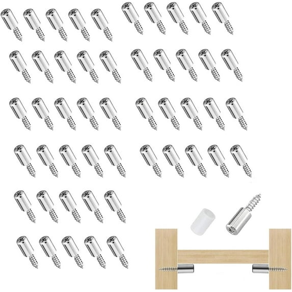 40 Count Self-Tapping Screws, Shelf Support Pegs, Shelf Pins with Non ...