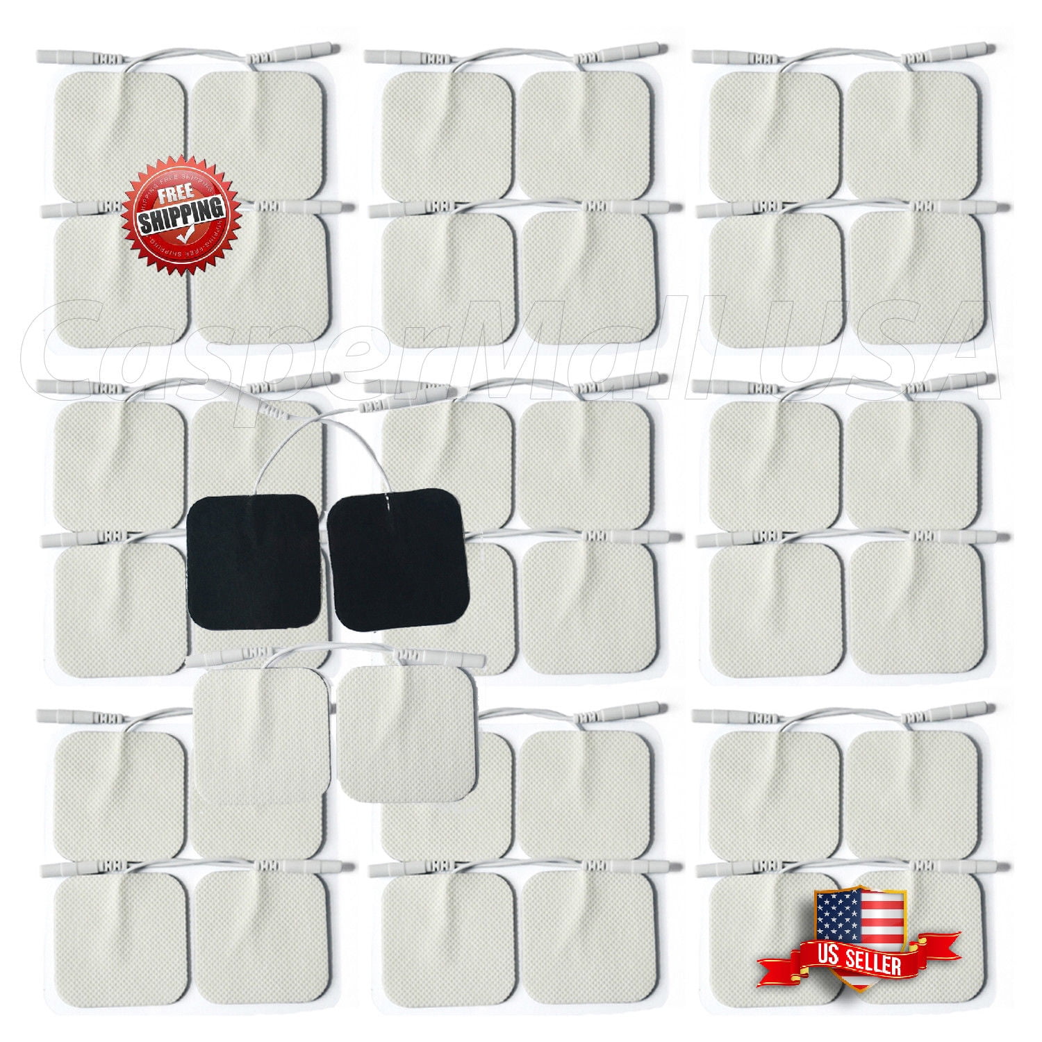 40 Electrode Pads EMS for Tens Massager 7000, 3000- Units 2x2 Inch ...