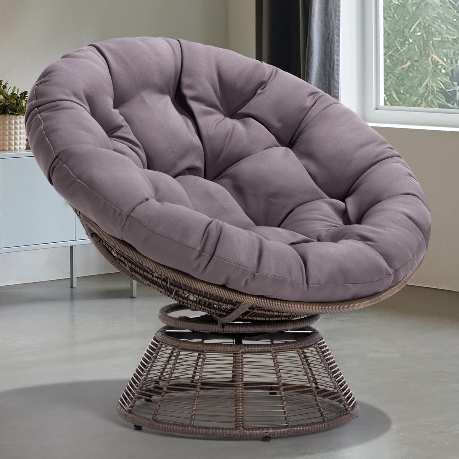 Chair with Soft Thick Density Fabric Cushion, High Capacity Steel Frame ...