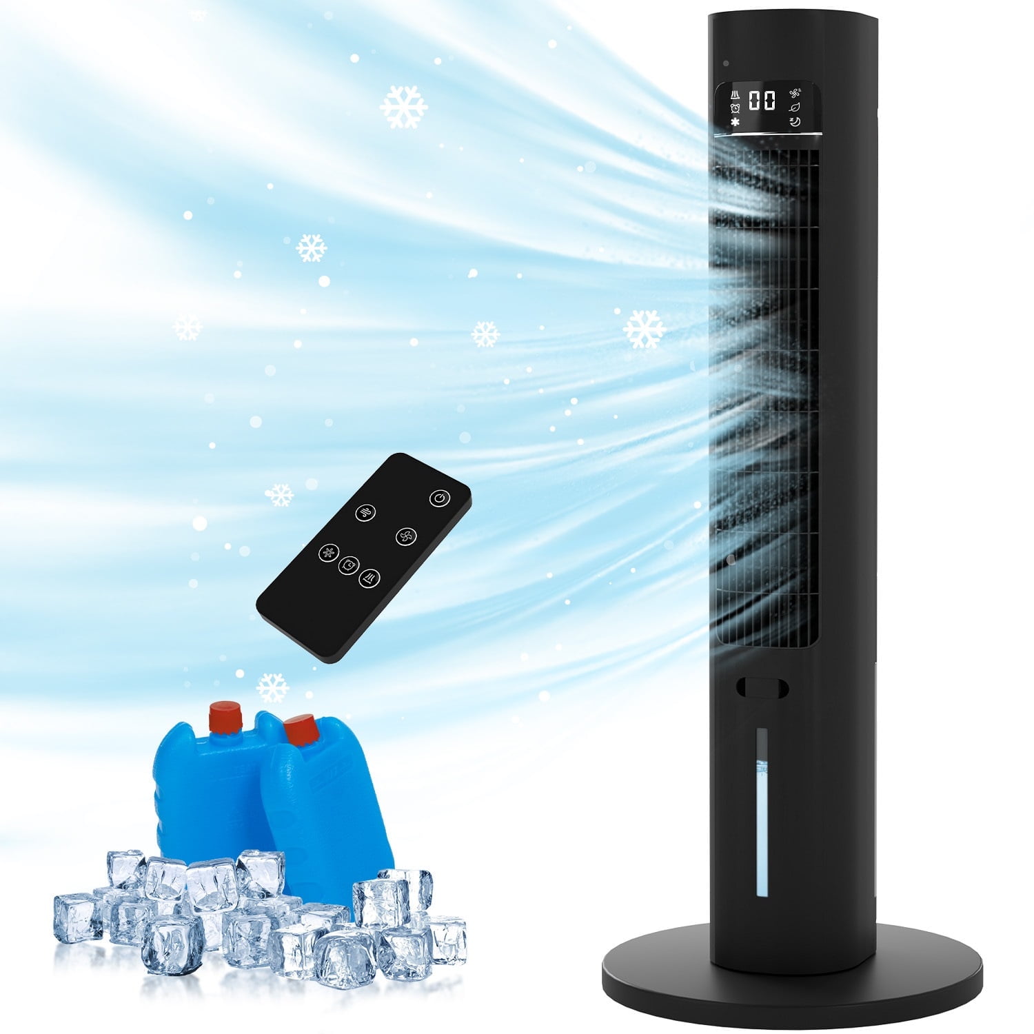 40" Evaporative Air Cooler with Remote, Quiet Swamp Coolers with 3 ...