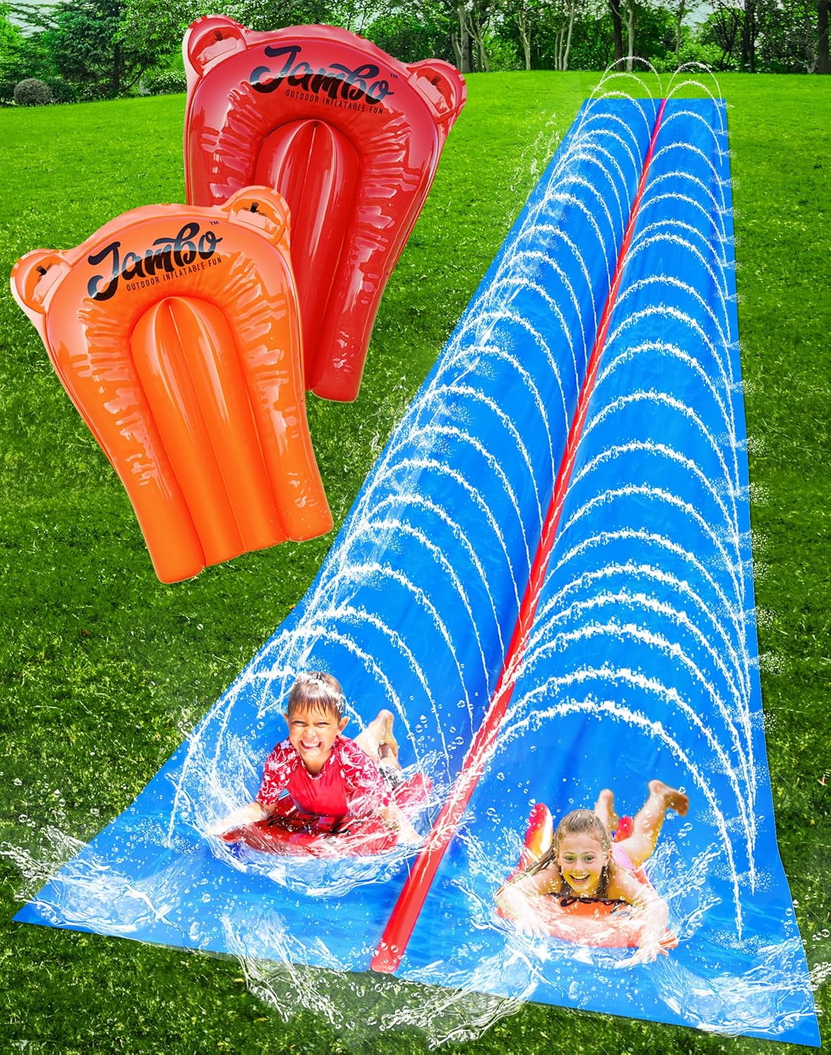 40 FT Huge Slip Splash and Slide,Heavy Duty Long Tarp for Slip Splash and Slide,Extra Long Slip ...