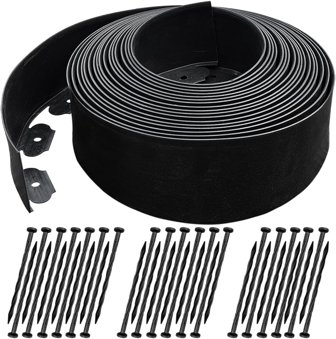 40 FT Landscape Edging No Dig [Extra Tall 4 Inch High] with 36 Spikes ...