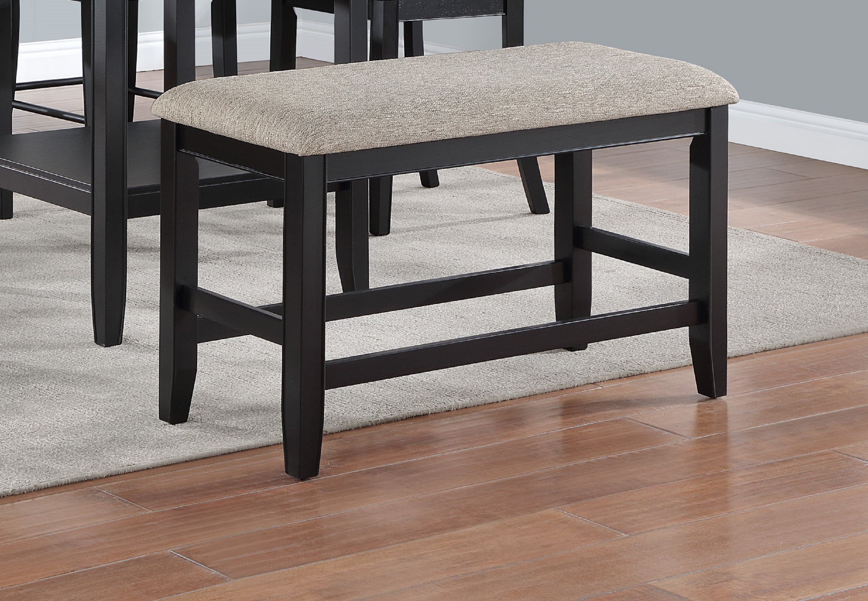 40" Farmhouse Gray Upholstered Counter-Height Bench – Rustic-Meets ...