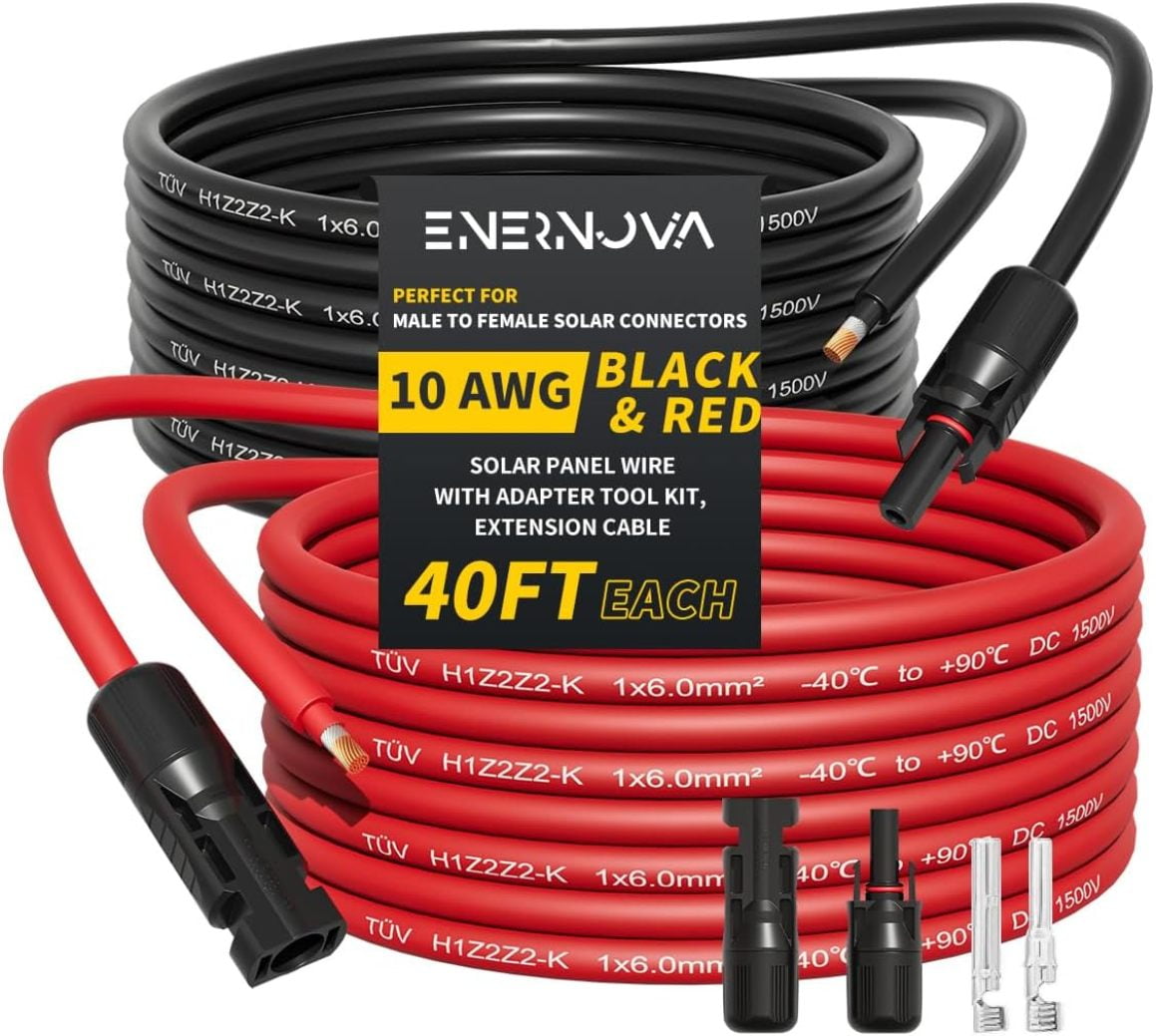 40 Feet 10AWG Solar Cable with Female and Male Connector with Extra ...