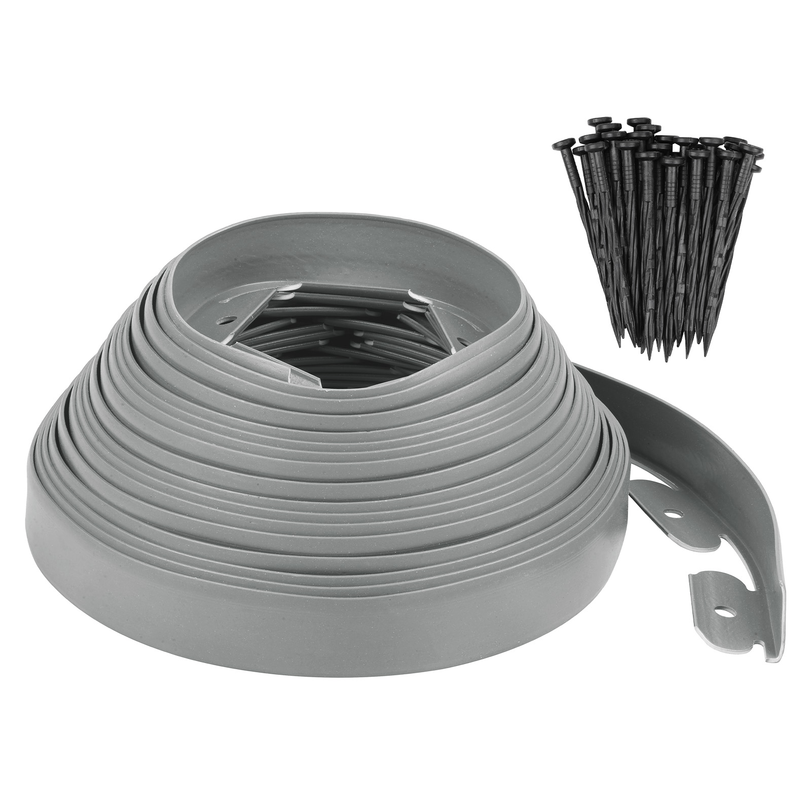 40 Feet Plastic Garden Edging Border with 36 Pack Spikes (1.57Inches ...