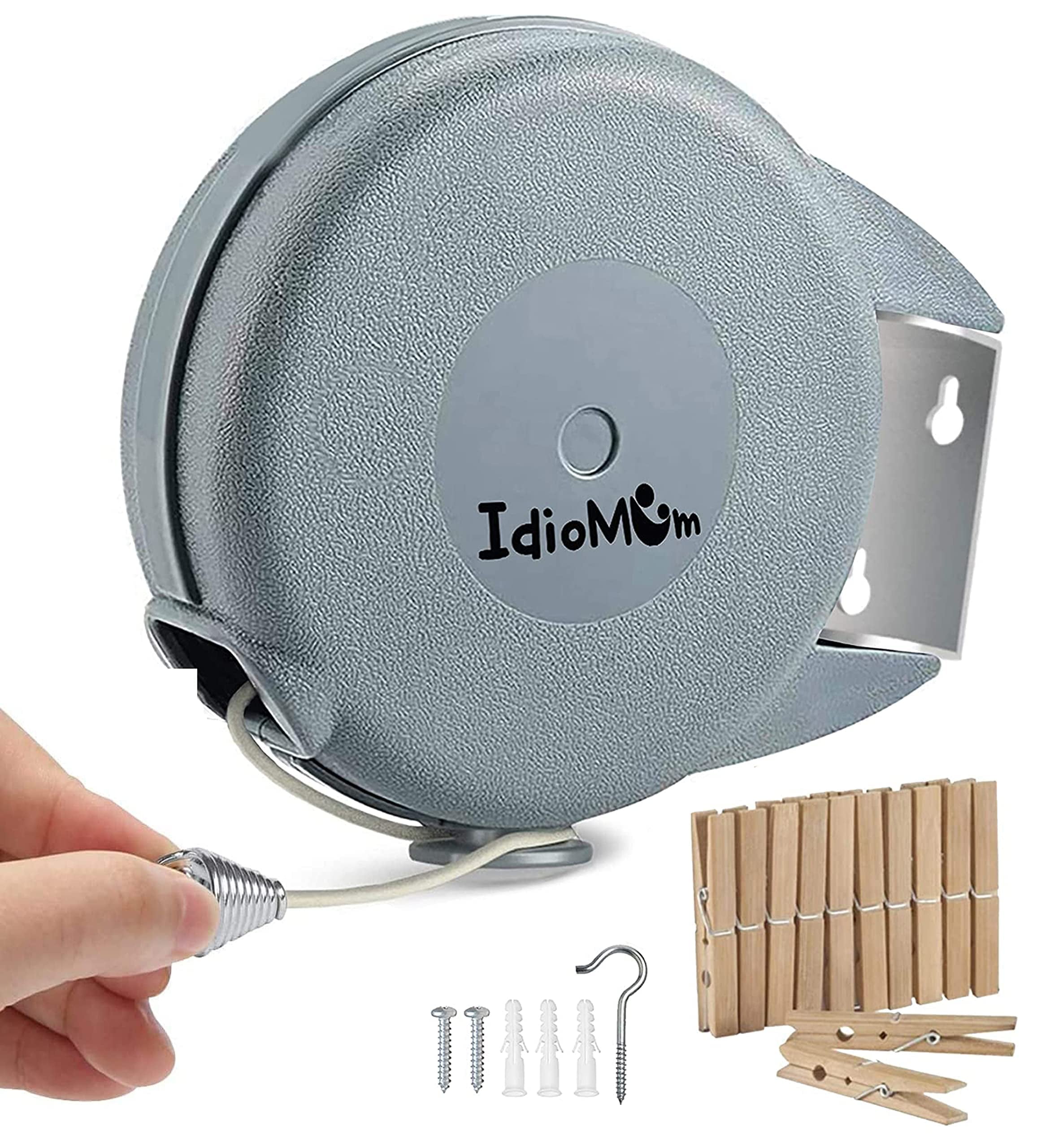 40 Feet Retractable Clothesline Heavy Duty for Indoor Outdoor Use, PVC ...