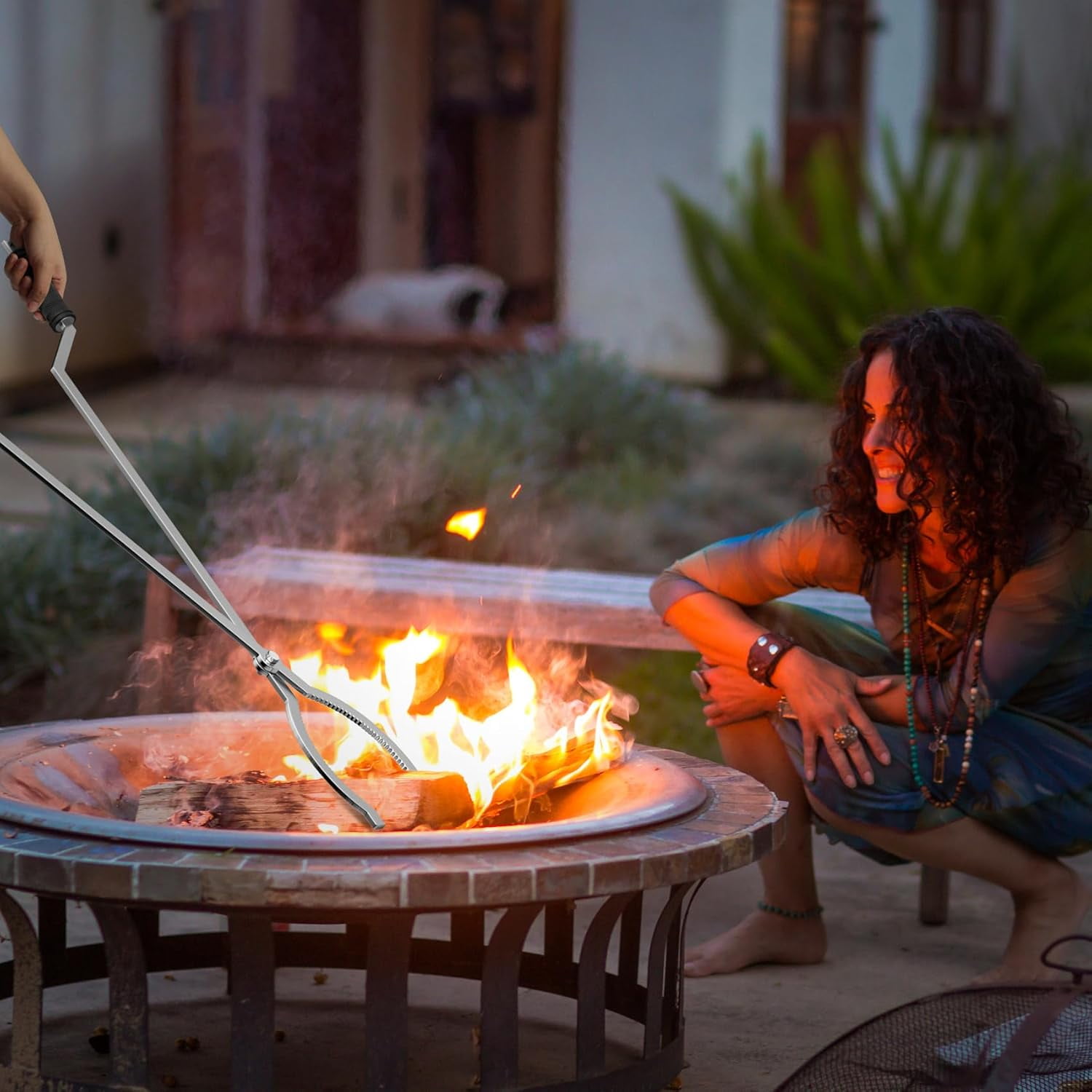 40" Fire Tongs Fire Pit Tongs Set, 40" Fire Poker Set Stainless Steel ...