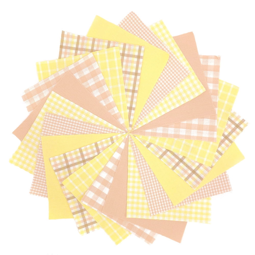 40 Flora Blush Pink & Yellow Plaid Homespun 5-inch Charm Pack Quilt ...