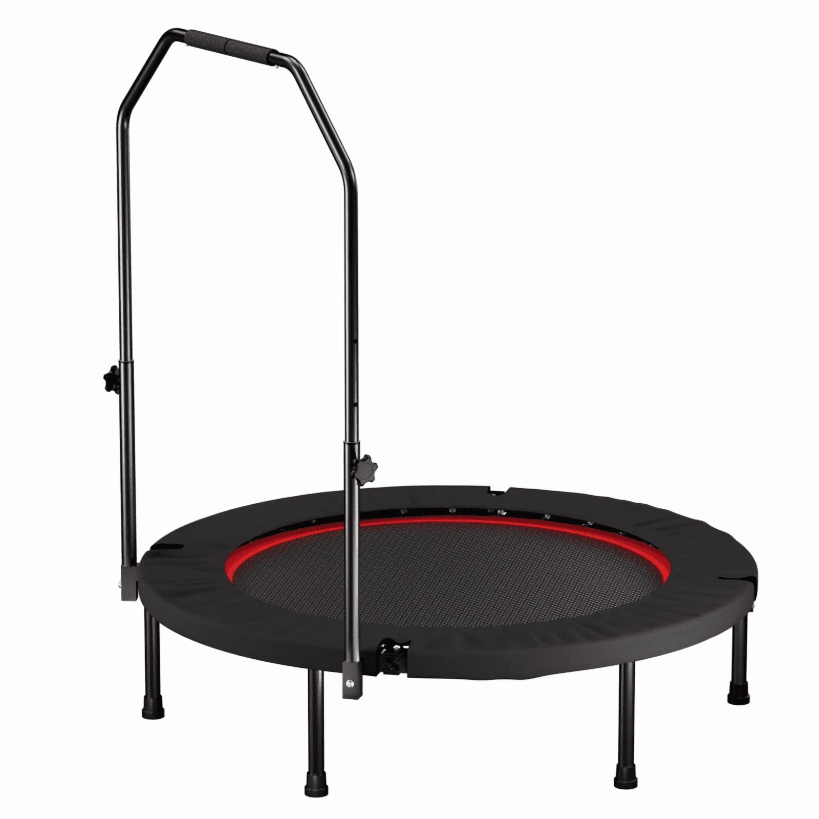 40" Foldable Fitness Trampoline with 3-Level 28–40" Handle, 36 Enhanced ...