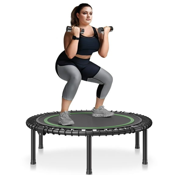 40" Foldable Mini Trampoline for Adults - Indoor Fitness Rebounder ...