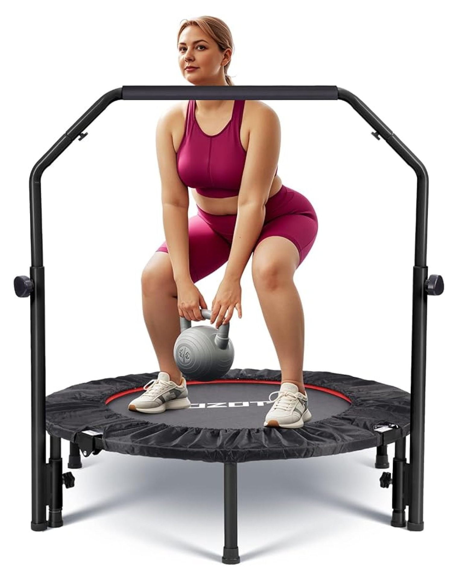 40" Foldable Rebounder Trampoline for Adults - Mini Fitness Trampoline ...