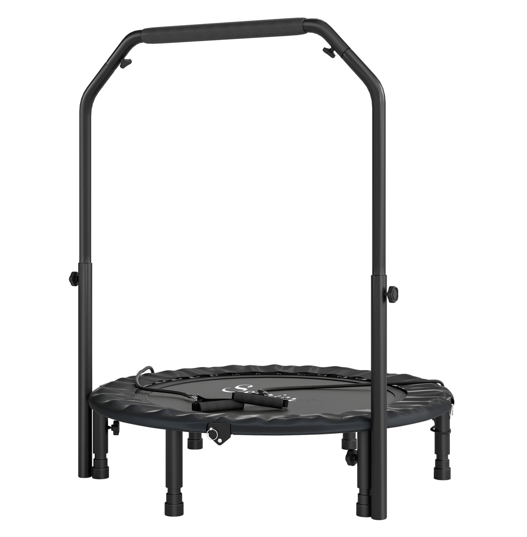 40" Foldable Trampoline for Adults, Rebounder w/ Adjustable Handle ...