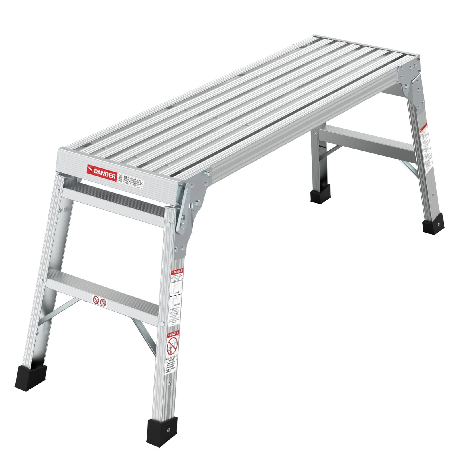 40" Folding Work Platform, Aluminum Bench Folding Ladder, 225 lbs Load ...