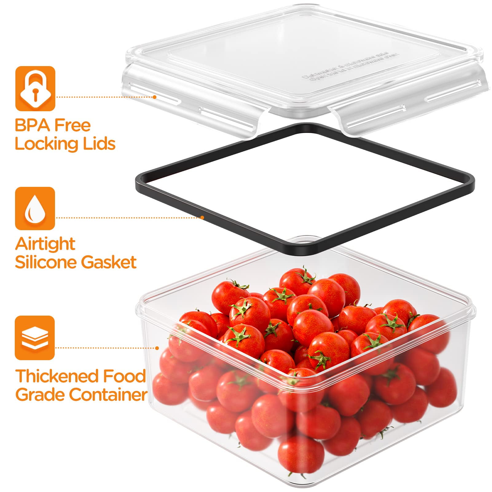 40 Food Storage Containers With Lids Airtight Leakproof Plastic Meal ...