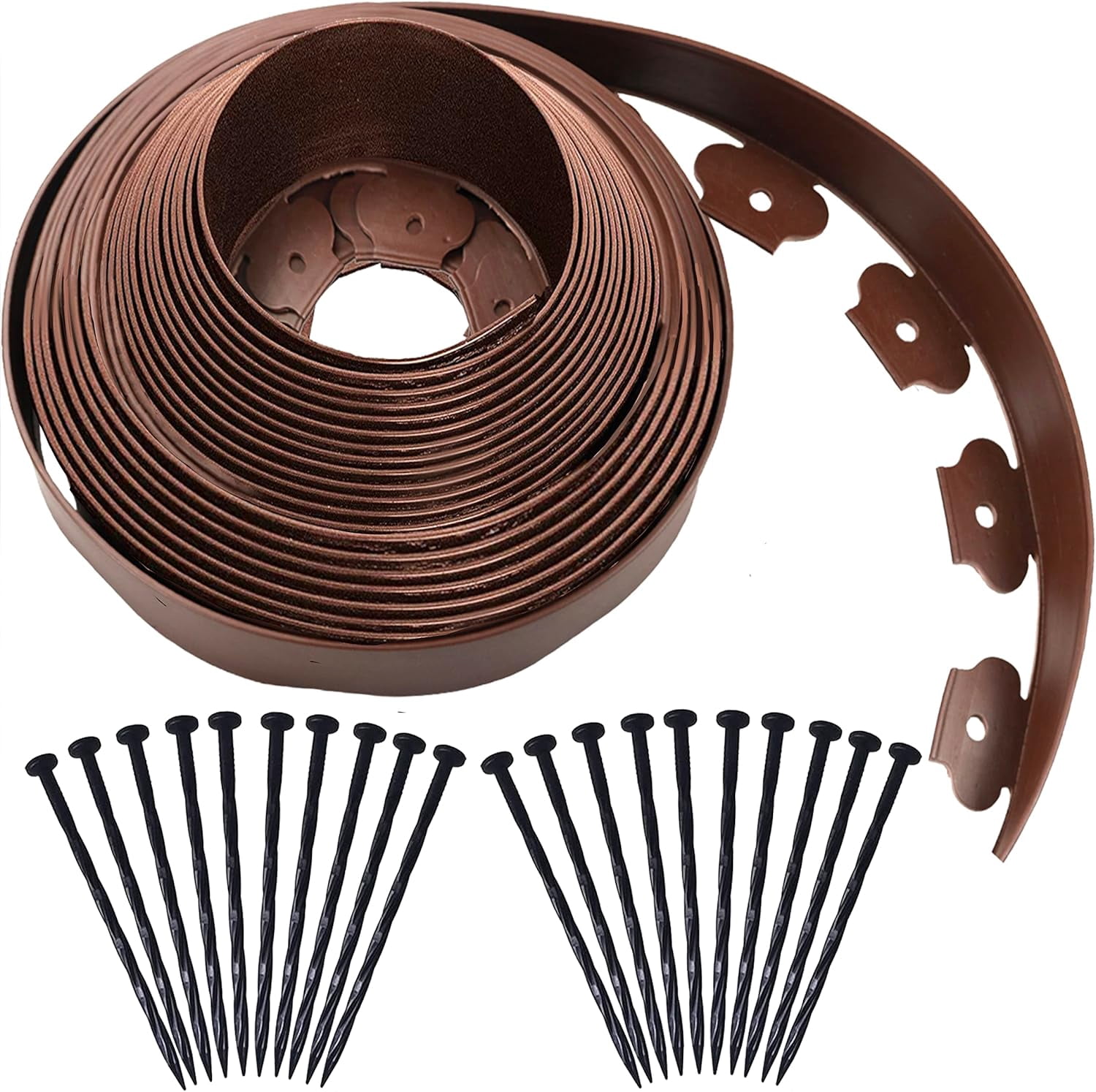 40 Ft Landscape Edging Kit, Brown Garden Edging Border with 40 Edging ...