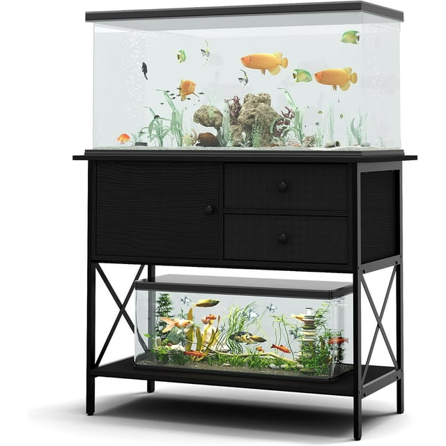 ZEKOO 40 Gallon Aquarium Stand,Metal Fish Tank Stand With Drawers ...