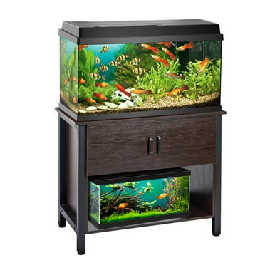 40 Gallon Fish Tank Stand, 29-50 Gallon Aquarium Stand, Black Tank ...