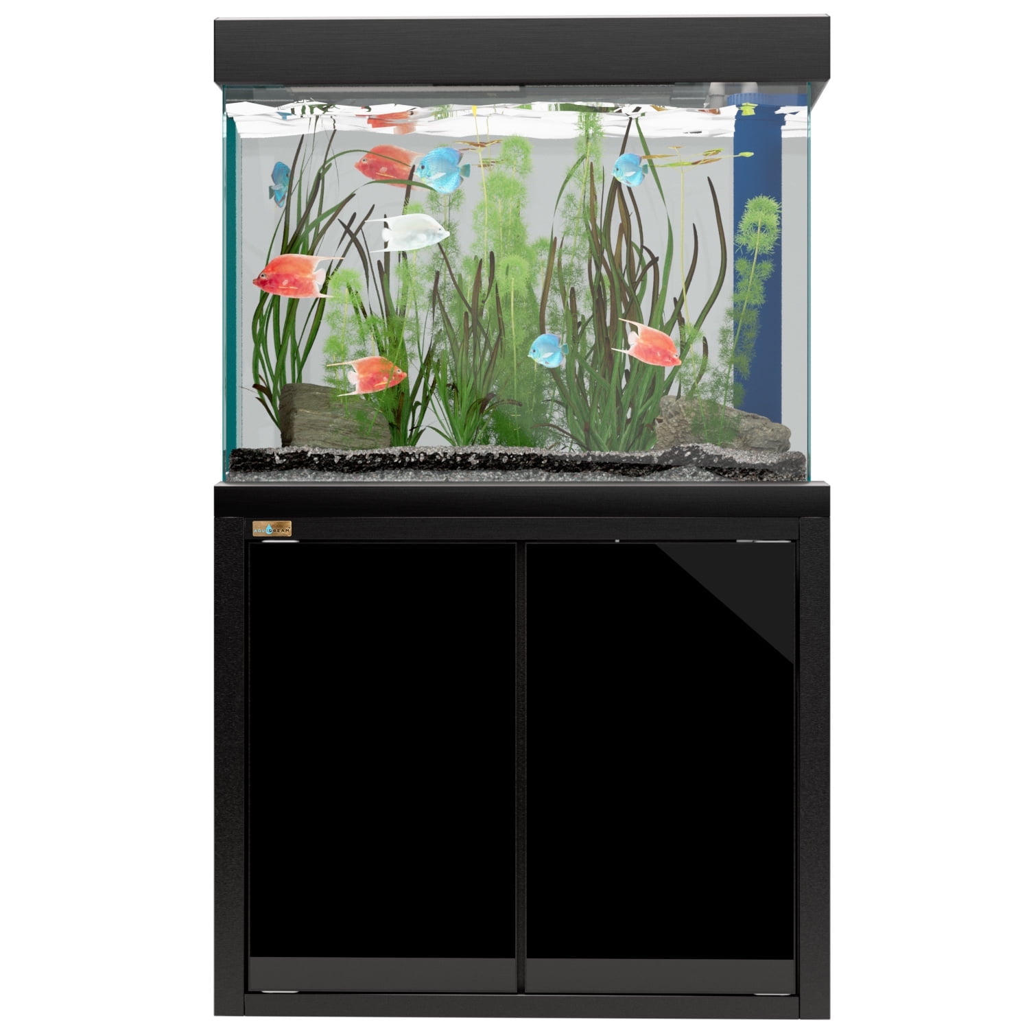 40 Gallon Premium Black Aquarium Tank & Stand Combo: All in One Fish ...