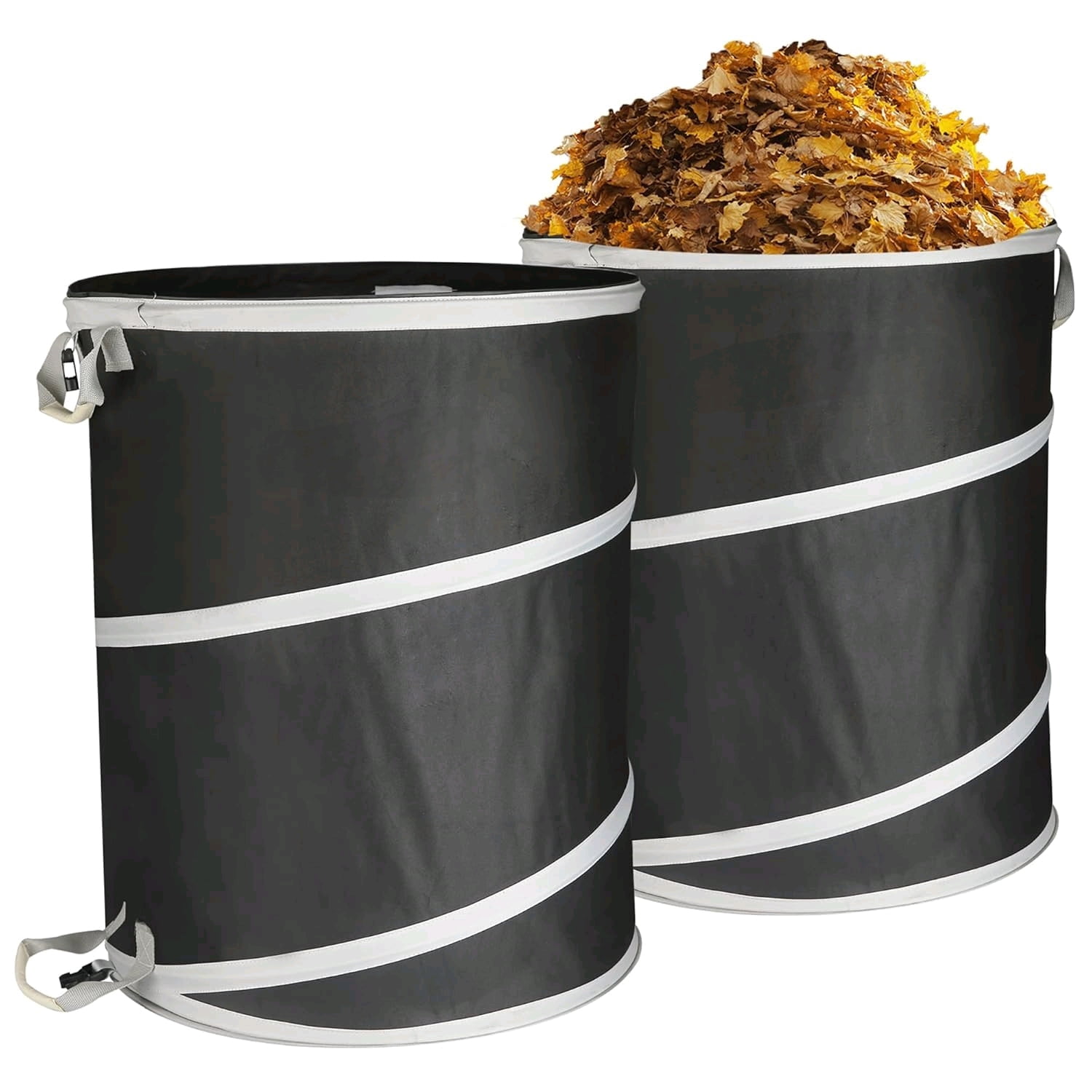 40 Gallon Collapsible Trash Can 2-Pack, Heavy Duty 600D Oxford Reusable ...
