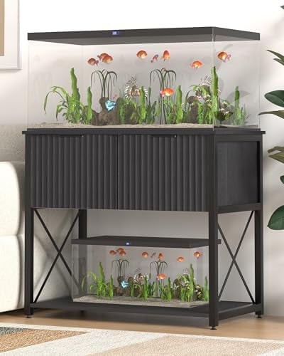 40 Gallon Fish Tank Stand, Metal Frame Aquarium Stand, Cabinet for Fish ...