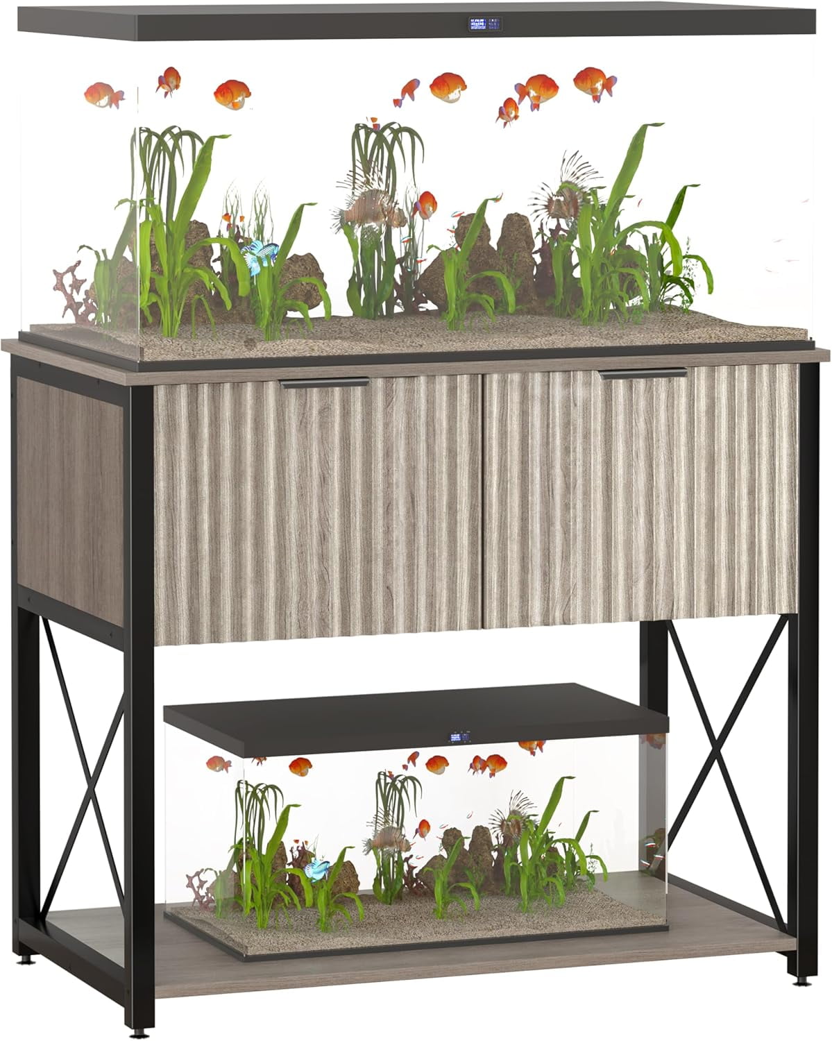 40 Gallon Fish Tank Stand,Metal Frame Aquarium Stand Cabinet for Fish ...