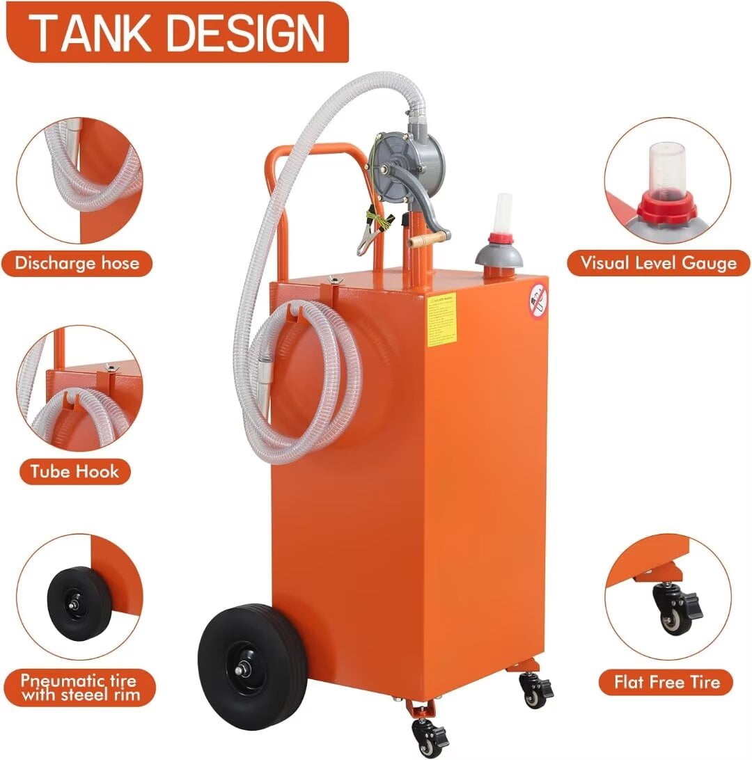 40 Gallon Gas Caddy | High-Capacity Fuel Tank | Two-Way Rotary Pump ...