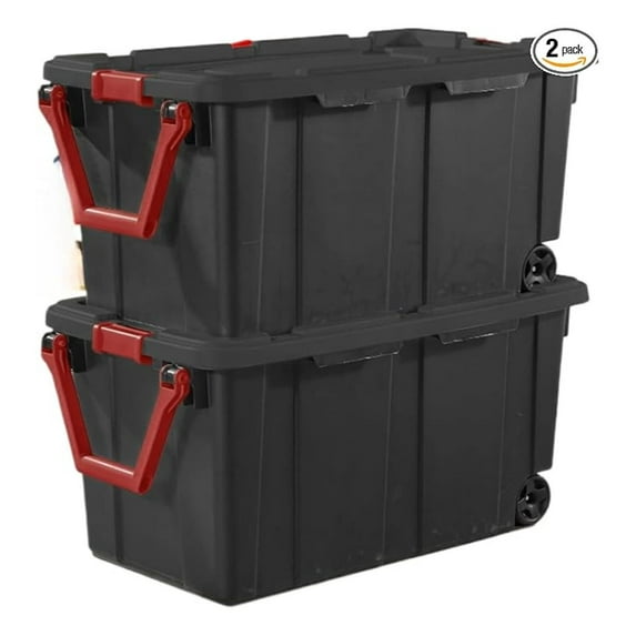 40 Gallon Storage Bins with Lids - Stackable Plastic Tote Containers ...