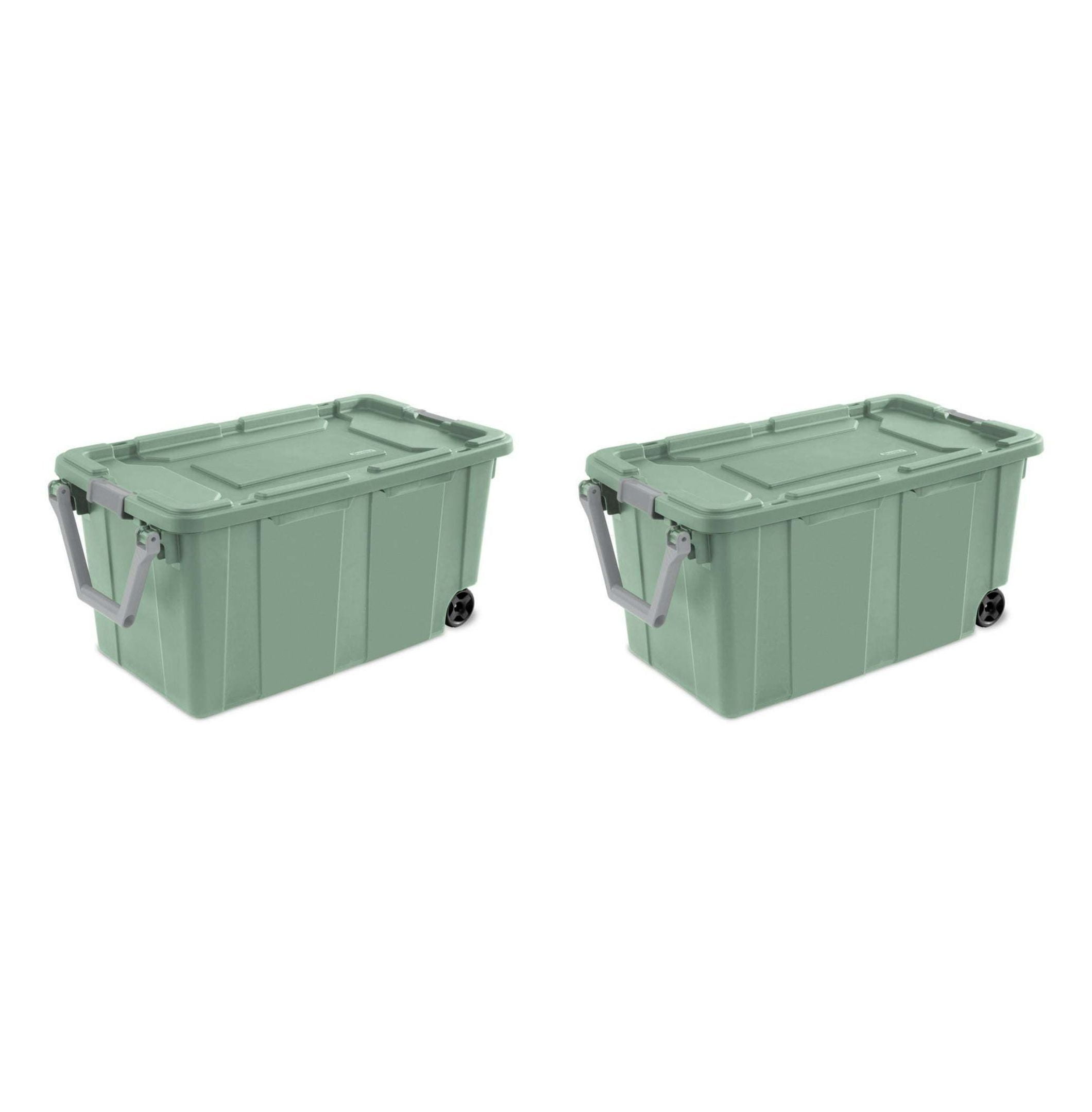 40 Gallon Storage Containers with Wheels (2 Pack), Large Heavy Duty ...