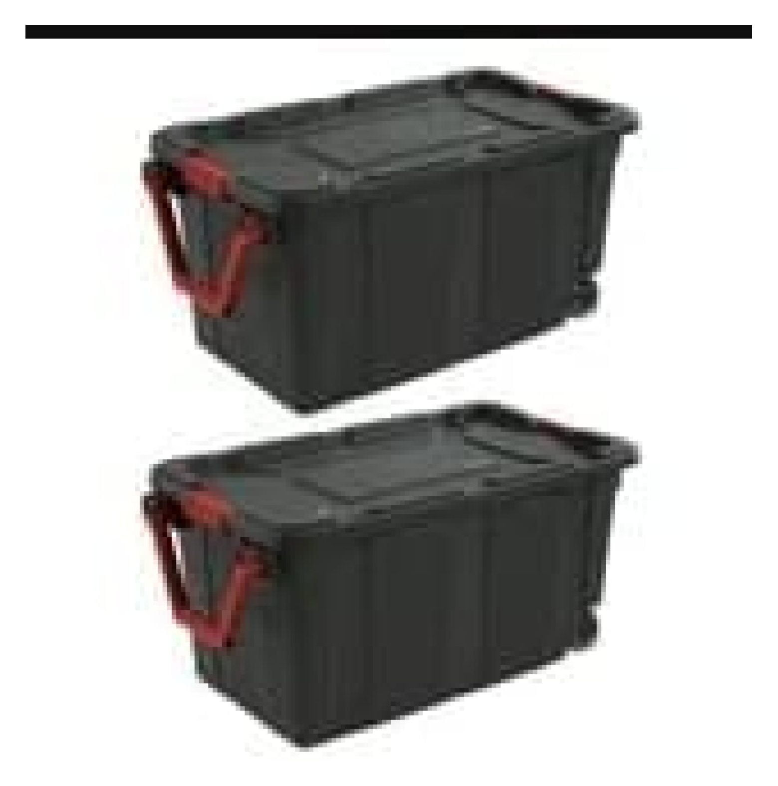 40 Gallon Tote with Wheels (2-Pack) - Black Industrial Storage Bins ...