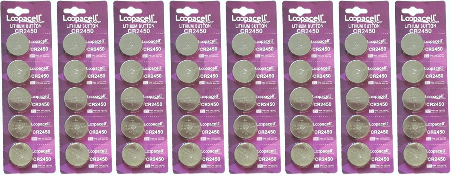 40 Genuine Loopacell CR2450 3v Lithium 2450 Coin Batteries Freshly ...