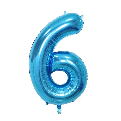 40" Giant Blue Six Year Old Baby First Birthday 6 Month Number Float ...