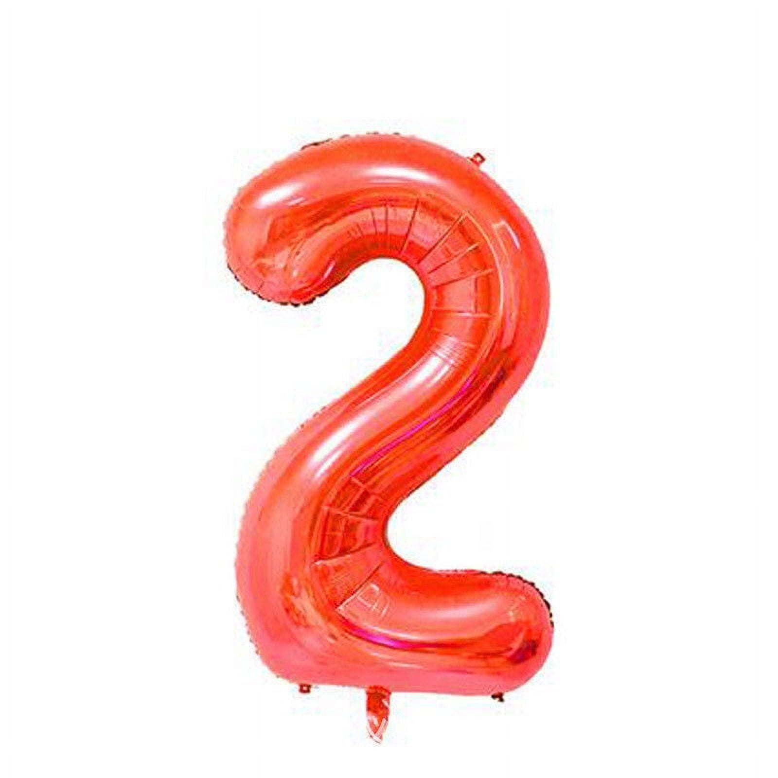 40" Giant Hot Red Two Year Old Baby First Birthday 2 Month Number Float ...
