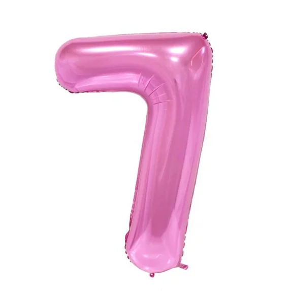 40" Giant Pink Seven Year Old Baby First Birthday 7 Month Number Float ...