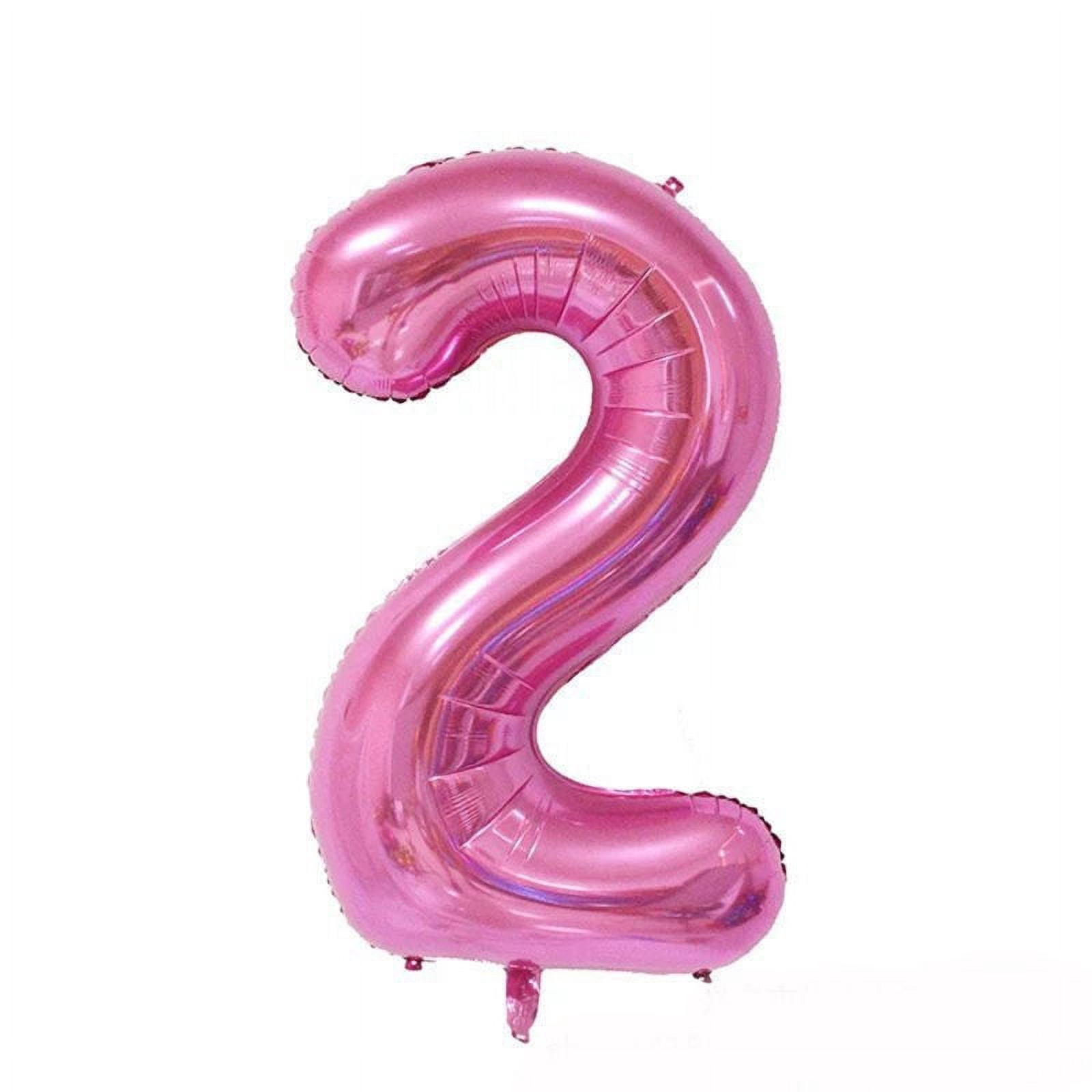 40" Giant Pink Two Year Old Baby First Birthday 2 Month Number Float ...