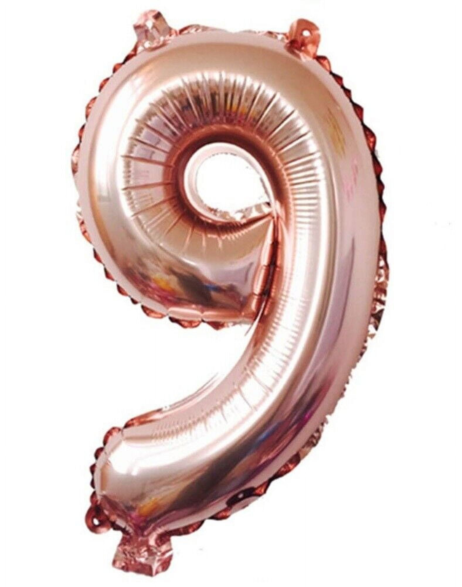 40" Giant Rose Gold Nine Year Old Baby Birthday 9 Month Number Float ...