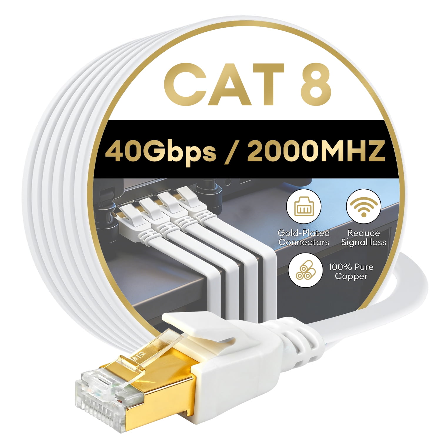 Dutevolns Cat 8 Ethernet Cable 32.8 FT , Outdoor&Indoor, High Speed Cat ...