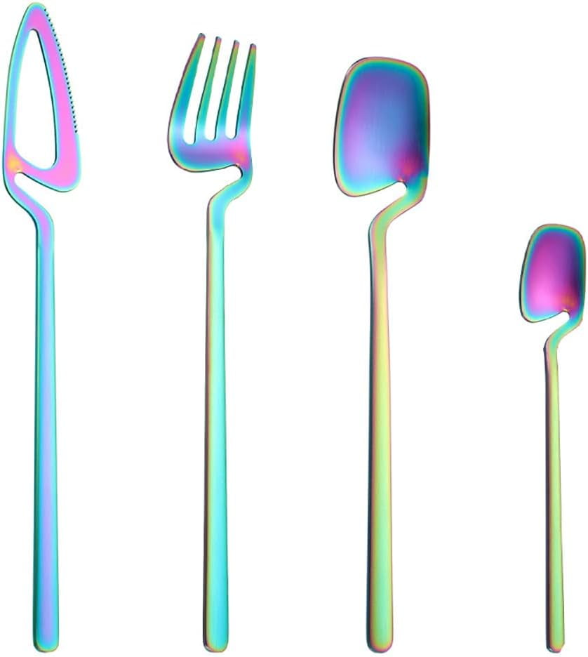 40 Gold Hangable Silverware Set for 10 Include Spoons Forks Knifes ...