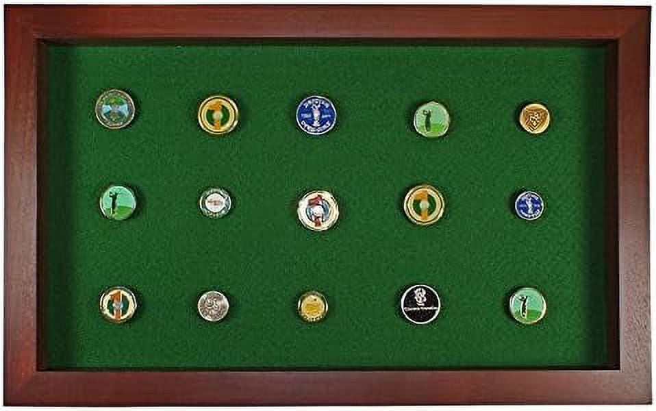 Eureka Golf Products Golf Ball Marker Display Case, Cherry Wood, 40 ...