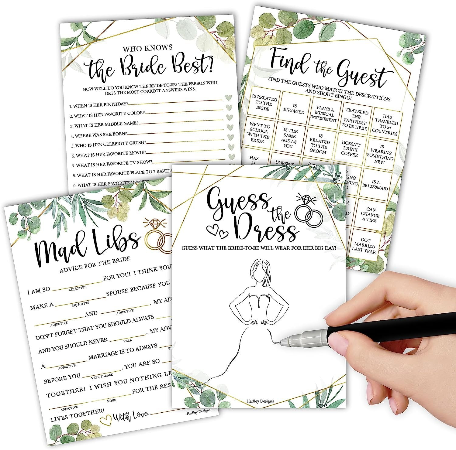 40 Greenery Funny Bridal Shower Games 20 Guests - Wedding Games For Bridal Shower Games For ...