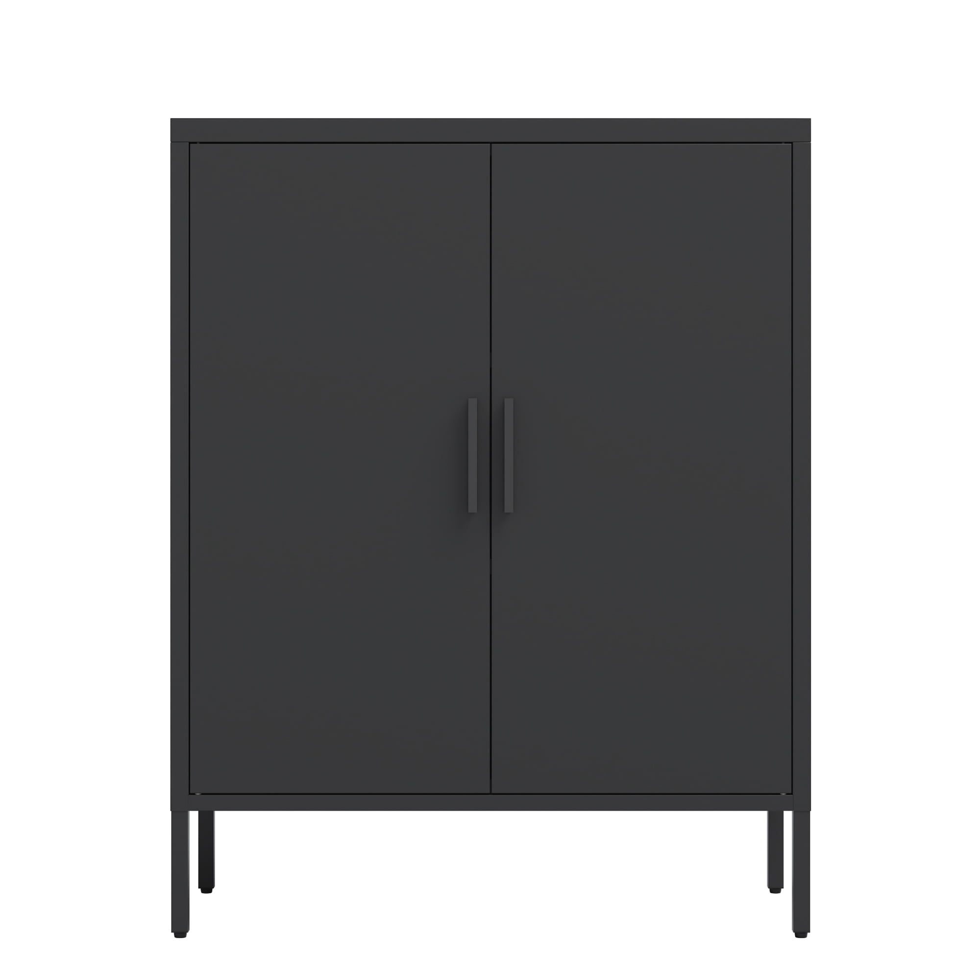 40" H Metal Garage Storage Cabinet with 2 Doors and 2 Adjustable ...