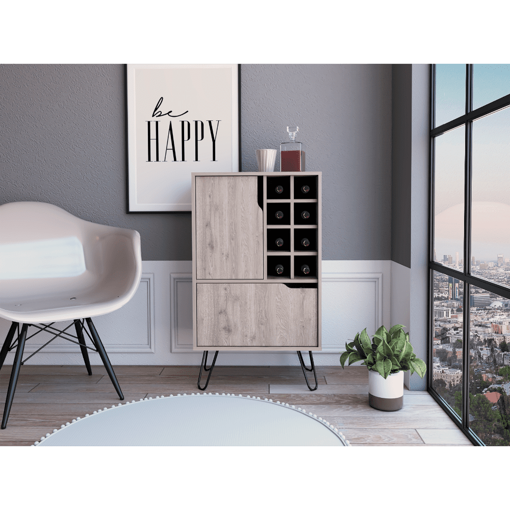 40" H light gray coffee-bar Cart , kitchen or living room cabinet ...