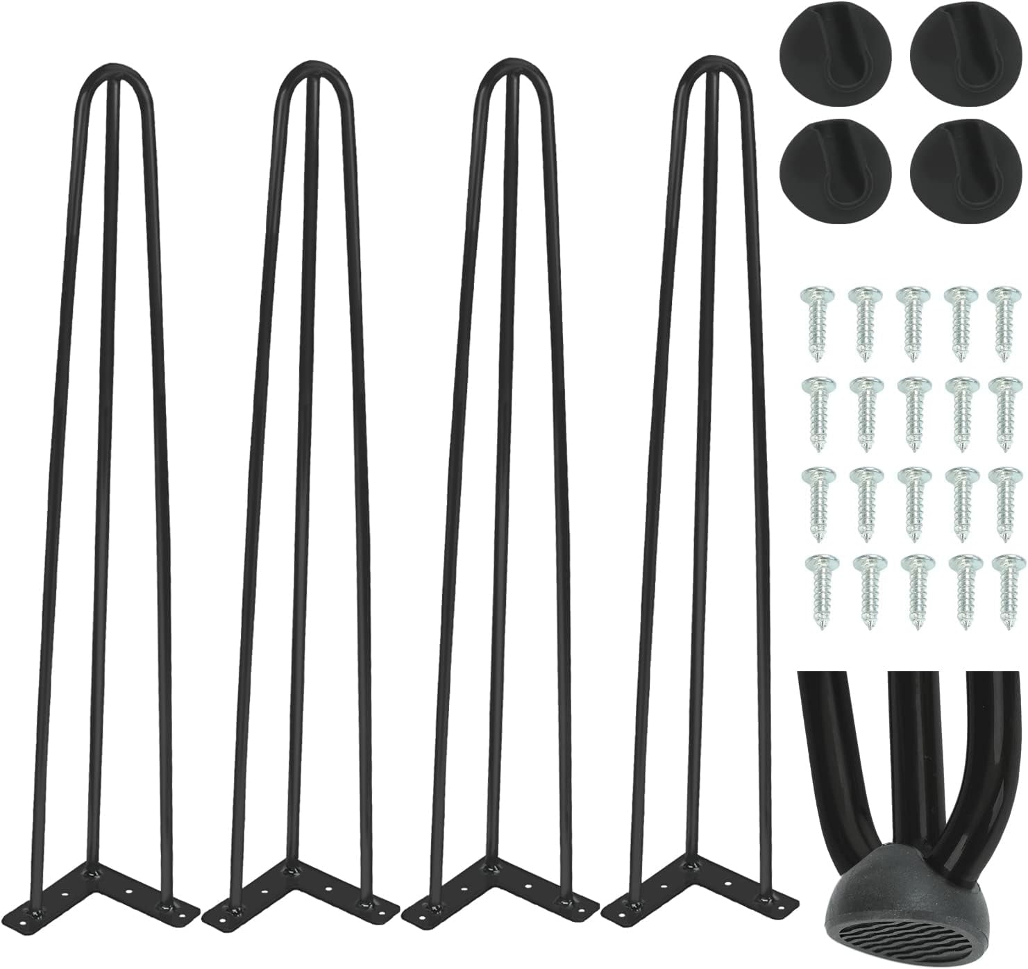 40" Hairpin Table Legs,3/8 inch 3 Solid Rods Metal Coffee Table Legs ...