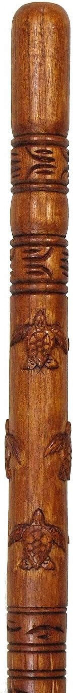 40" Hand Carved Wood Hawaiian Honu Sea Turtle Walking Stick - Walmart.com