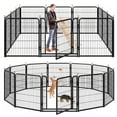 40" Heavy Duty Dog Playpen, 12 Panels, Anti-Rust Fence, Snowy Black ...