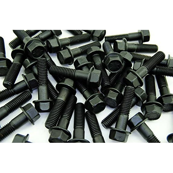 (40) Hex Head 1/2-13 x 2 Flange Bolt Grade 8 Frame Screw Black ...