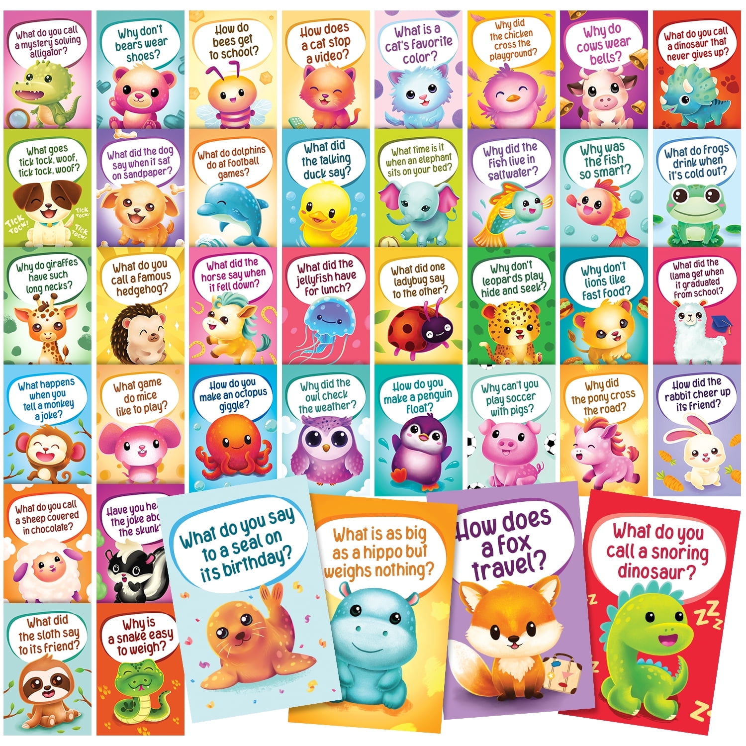 T Marie 40 Hilarious Animal Joke Postcards 4x6 inches, vibrant colors ...