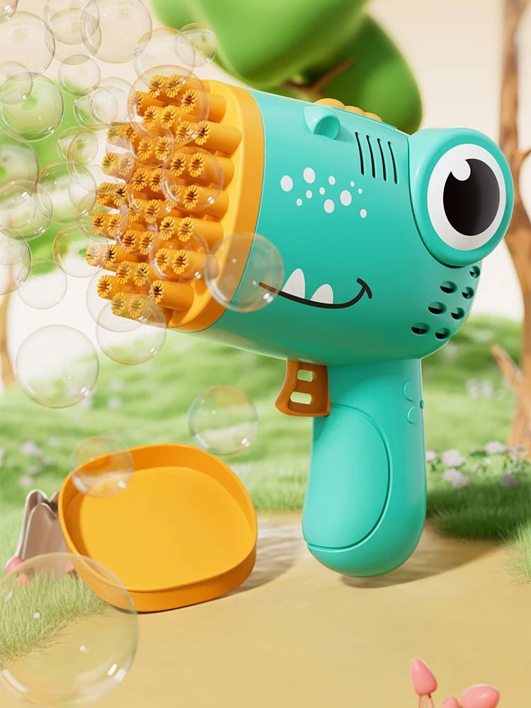 40 Hole Dinosaur Bubble Handheld Bubble Machine, Electric Bubble Gun ...